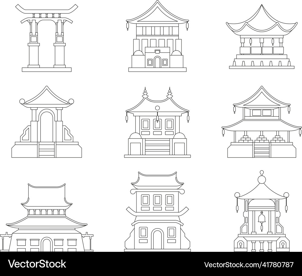Asian architecture traditional chinese building Vector Image