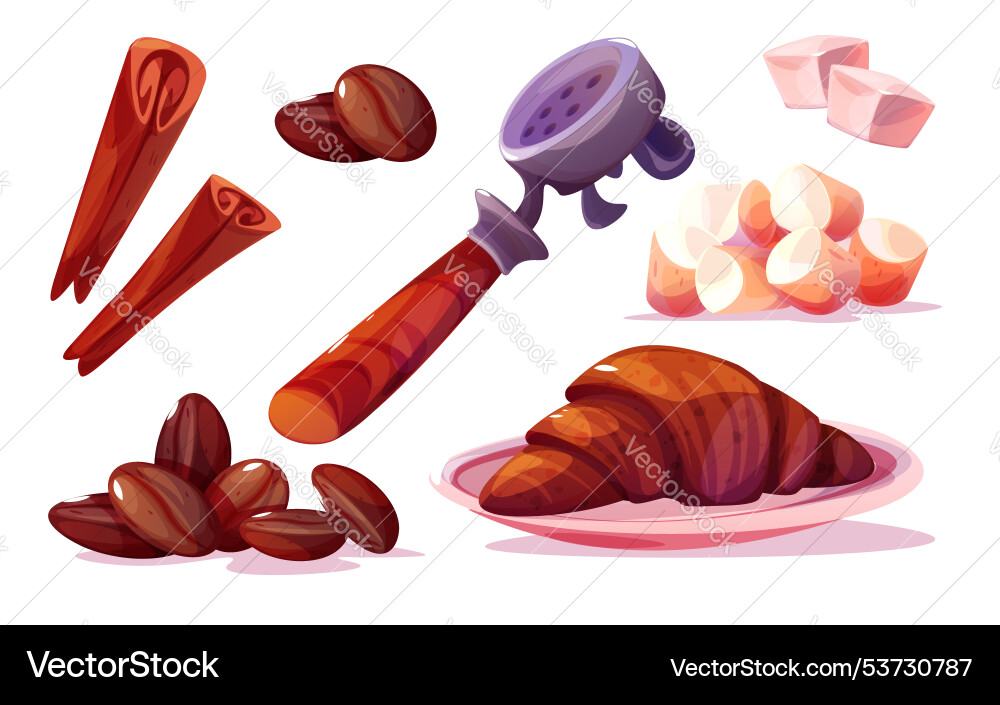 Barista and coffeeshop cartoon set Royalty Free Vector Image