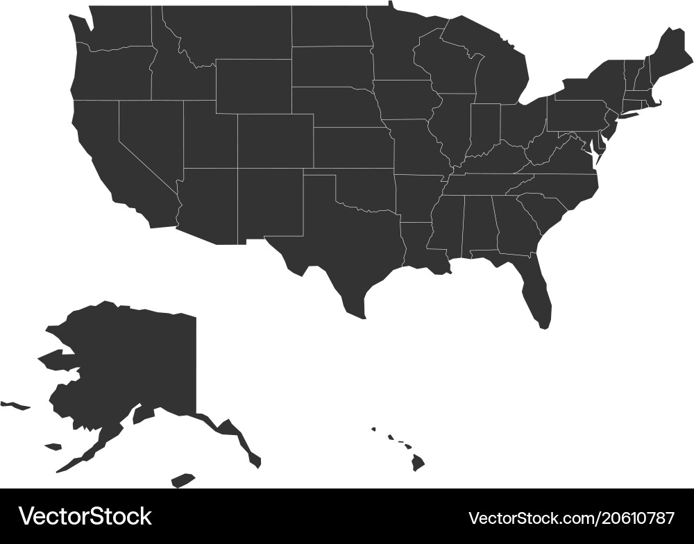Blank map of united states america - usa Vector Image