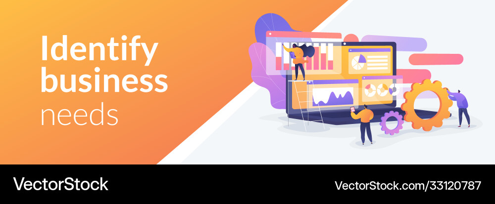 Business analysis concept banner header Royalty Free Vector