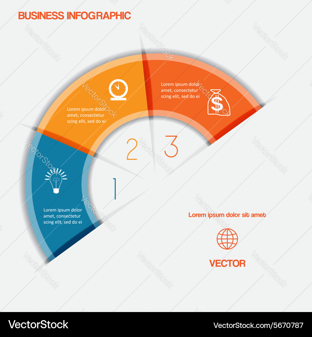 Business infographic template three positions Vector Image