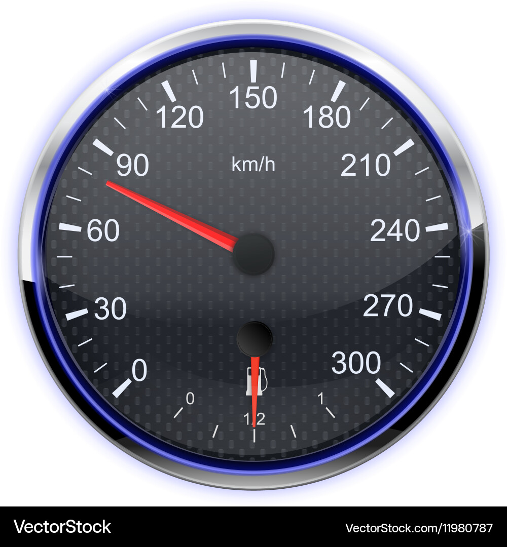 Car speedometer in kilometers Royalty Free Vector Image