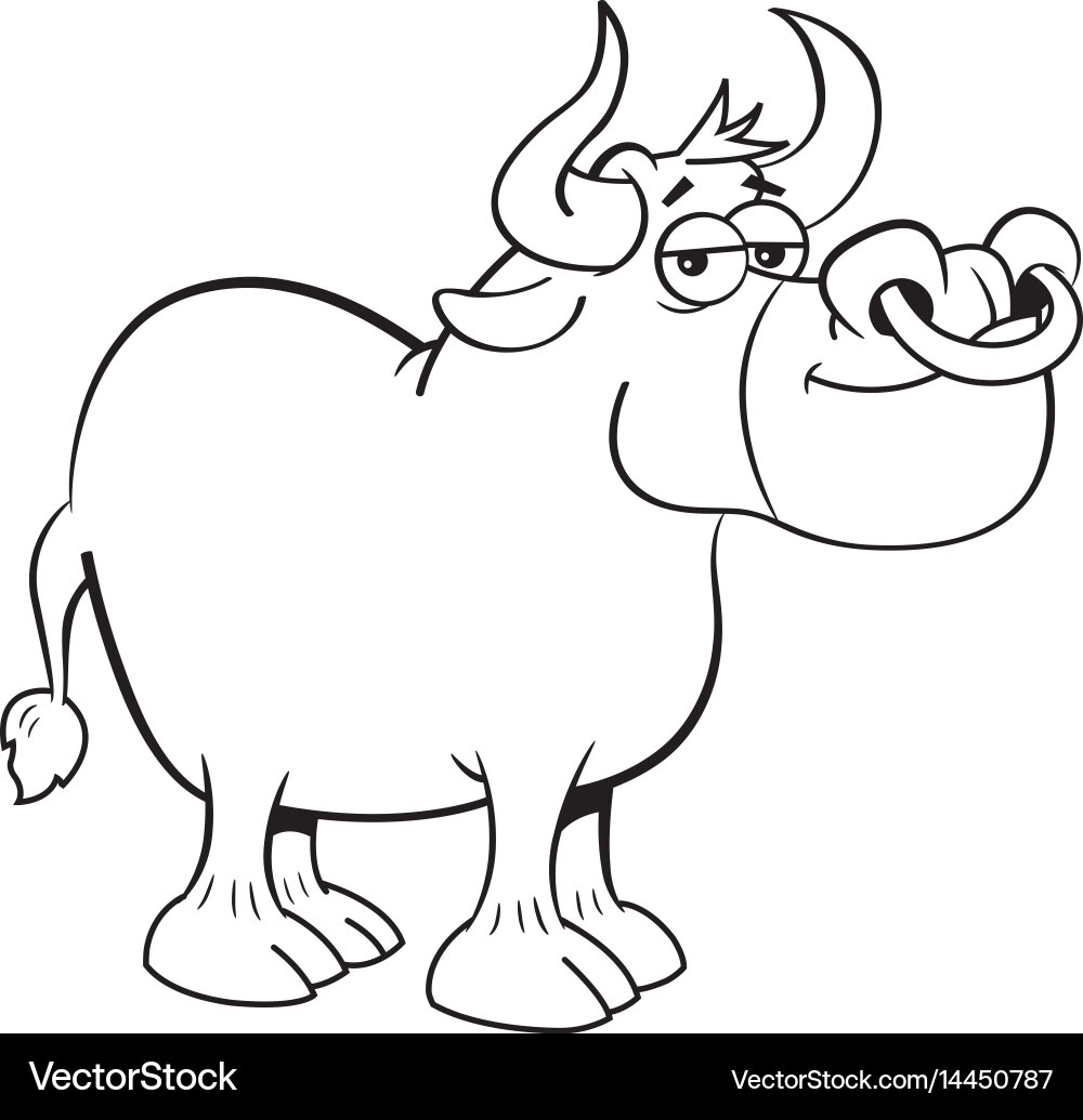 Cartoon smiling bull Royalty Free Vector Image