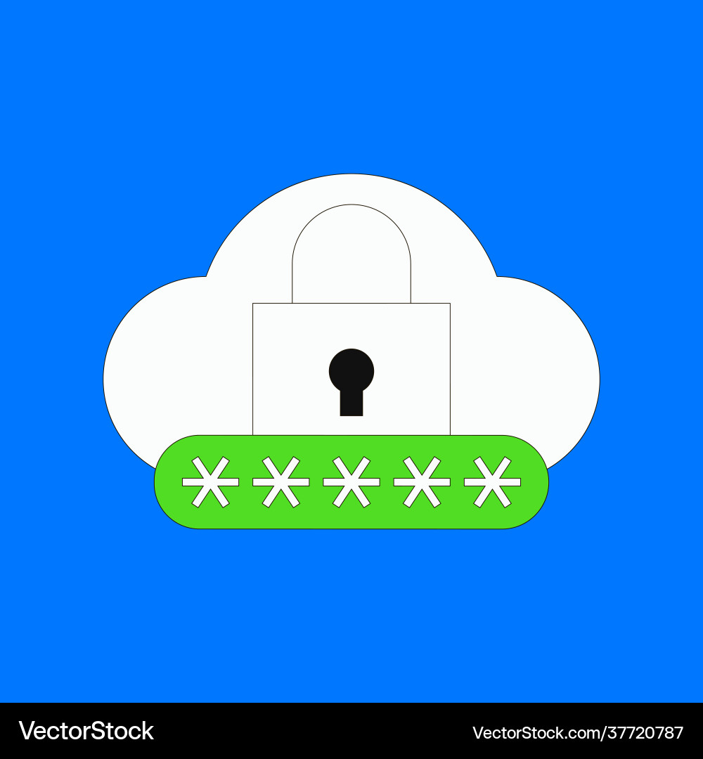 Cloud password security Royalty Free Vector Image