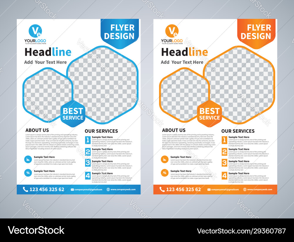 Flyer design template Royalty Free Vector Image