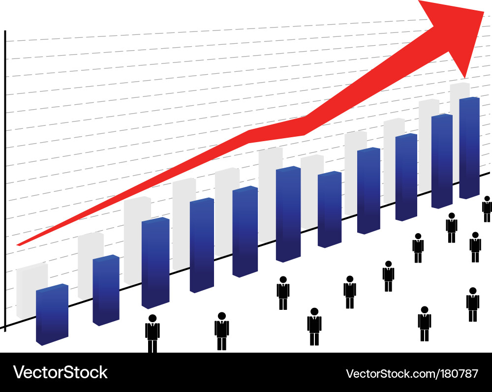 Graph with people Royalty Free Vector Image - VectorStock
