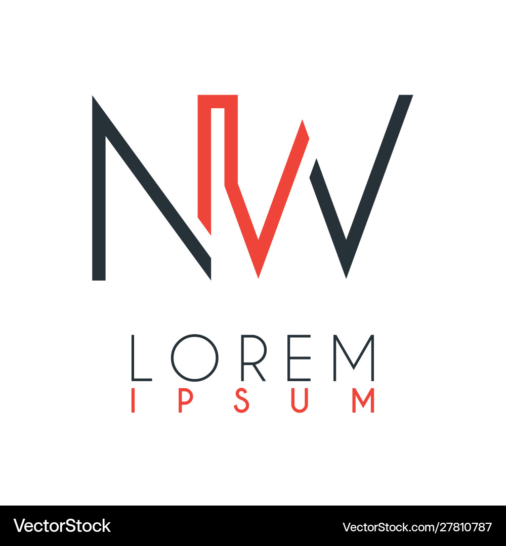 Logo between letter n and w or nw Royalty Free Vector Image