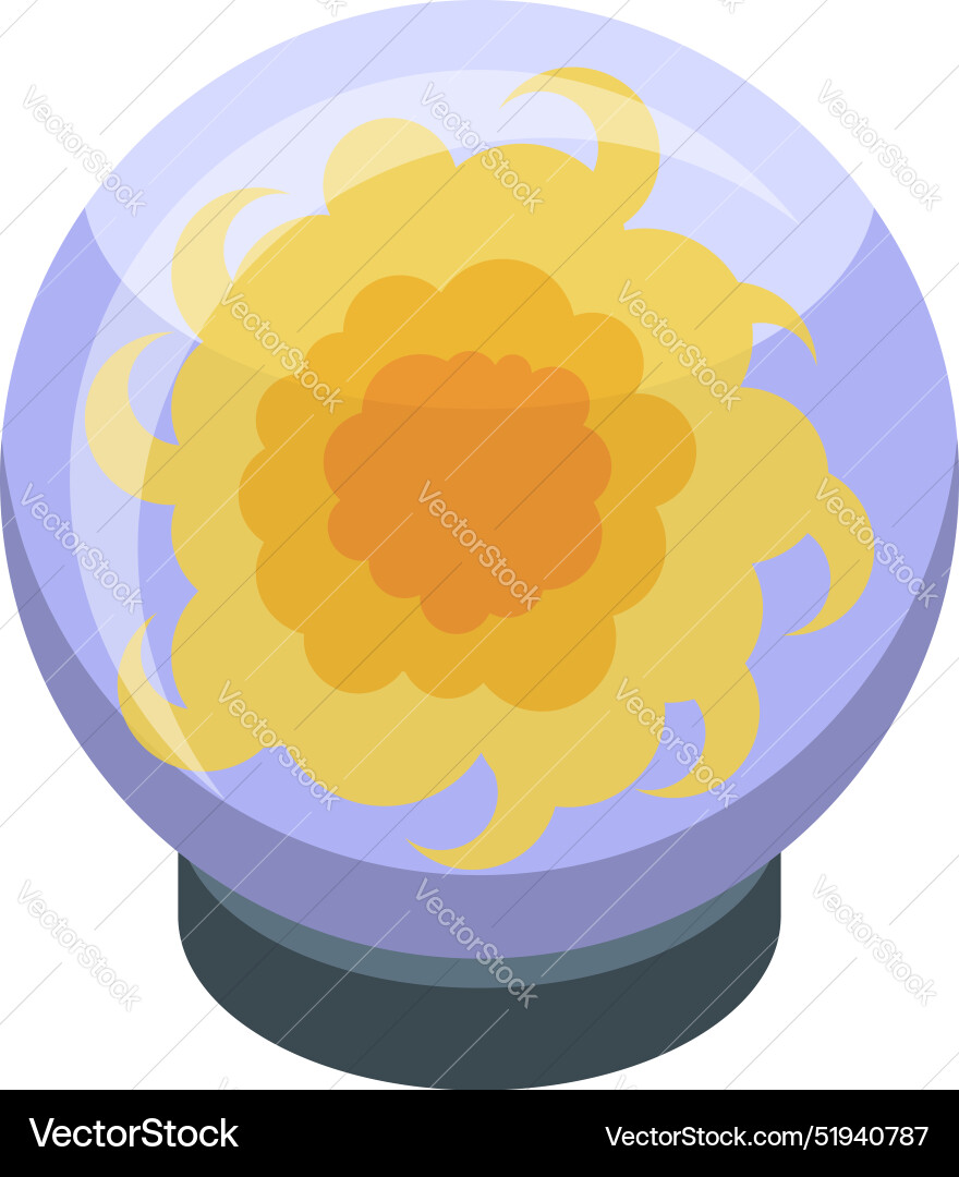 Magic ball showing future with sun inside glowing Vector Image
