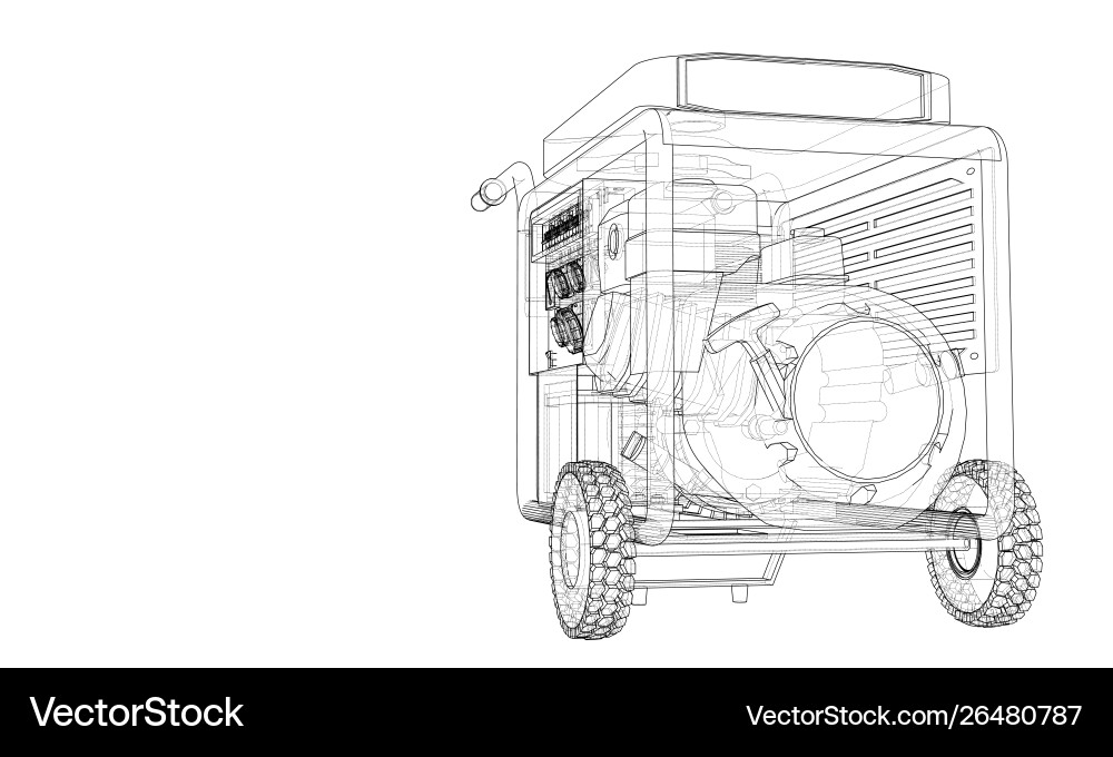 Outline portable gasoline generator Royalty Free Vector