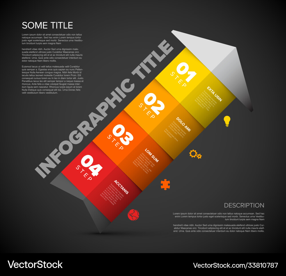 Progress four steps template Royalty Free Vector Image