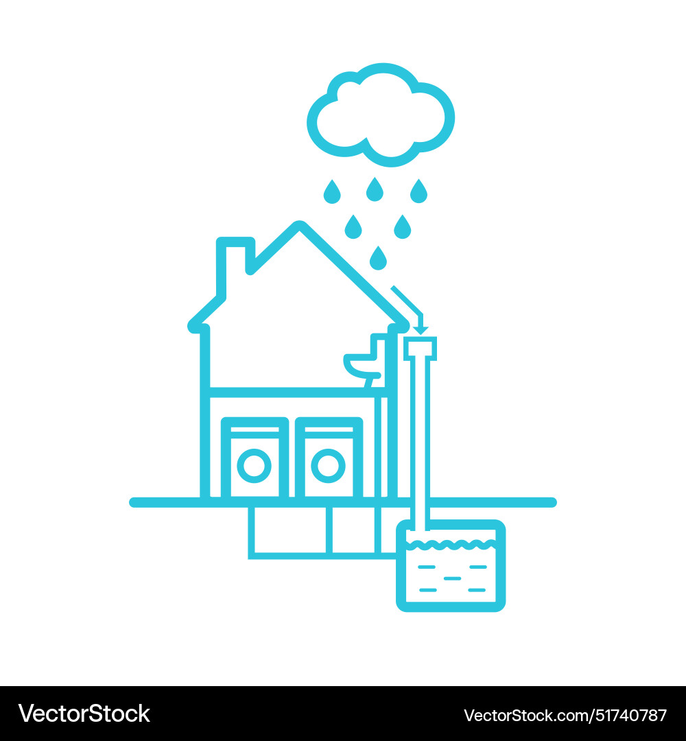 Rainwater harvesting icon sustainability Vector Image