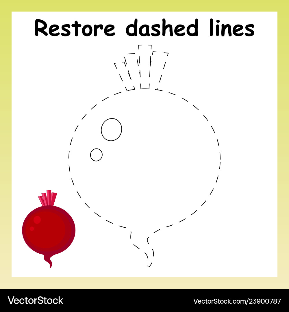Trace game for children cartoon beet root Vector Image