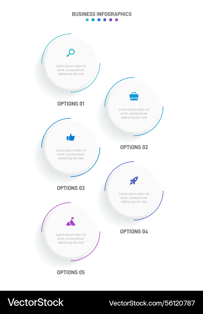 Vertical progress bar featuring 5 arrow-shaped Vector Image