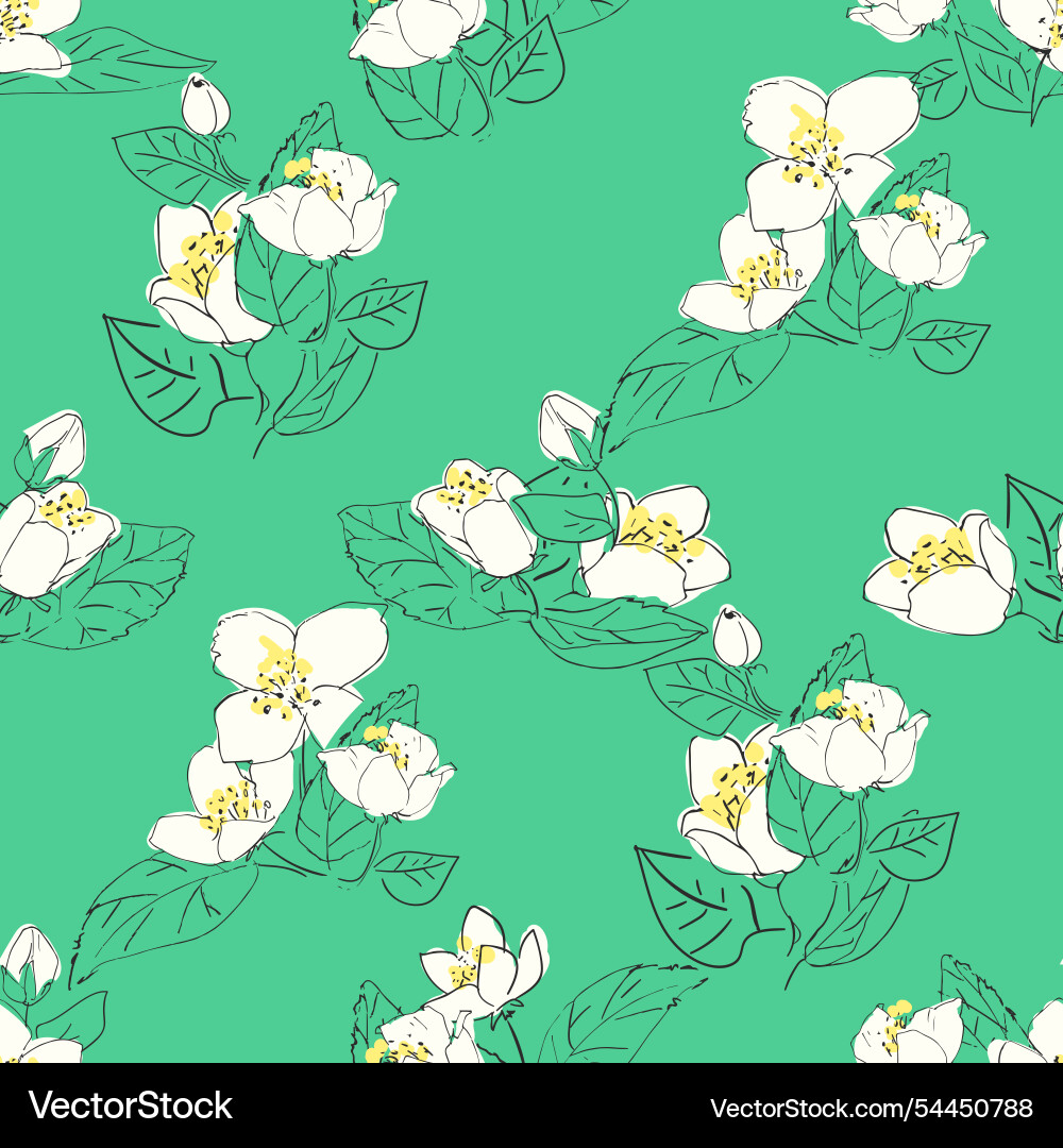 A vibrant seamless pattern featuring trillium Vector Image