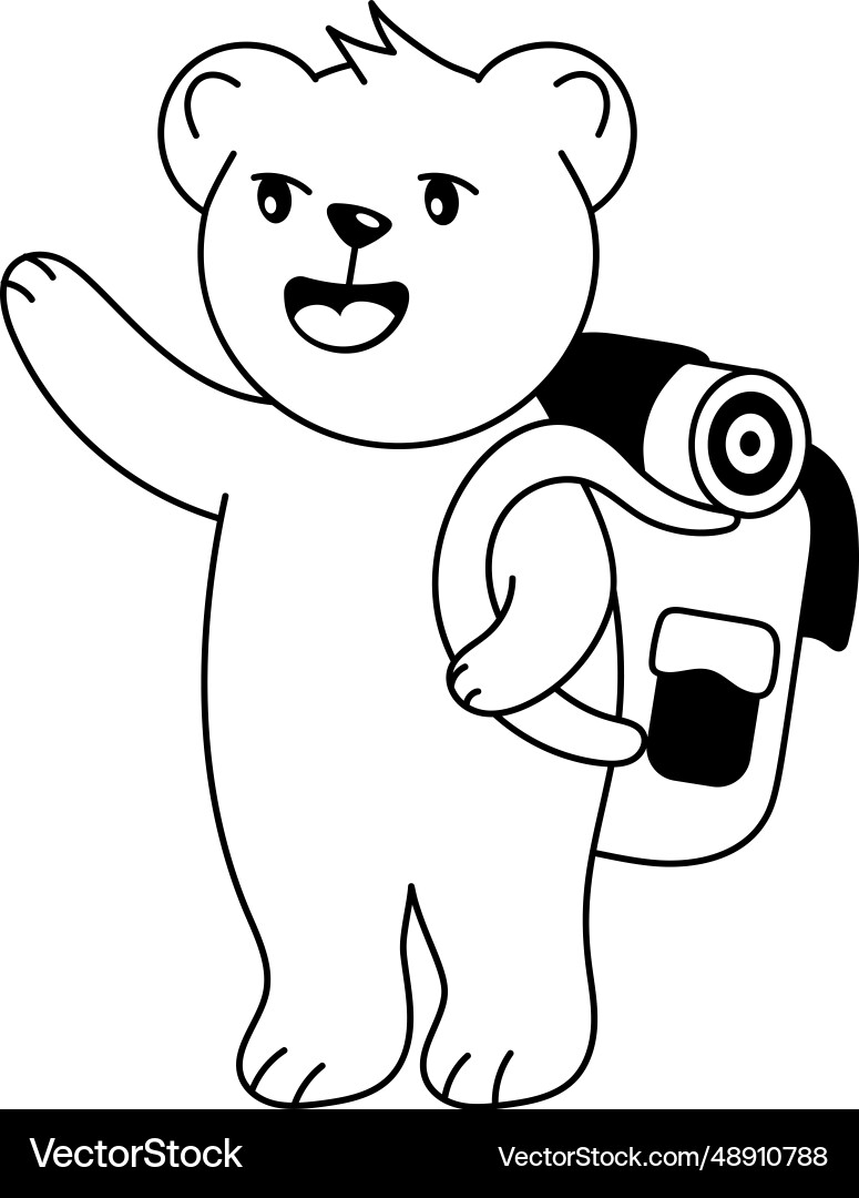 Bear backpack Royalty Free Vector Image - VectorStock