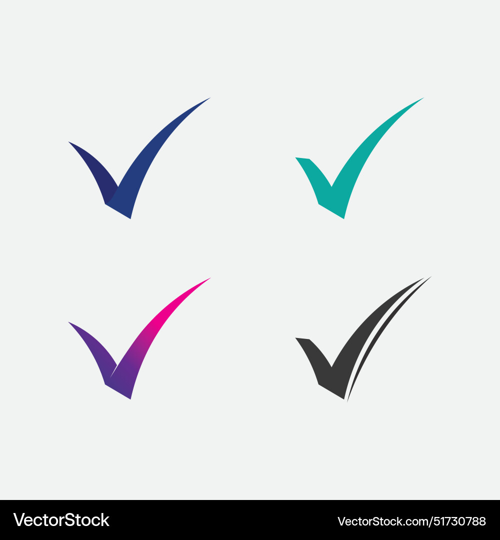 Checklist check mark logo or icon tick symbol Vector Image