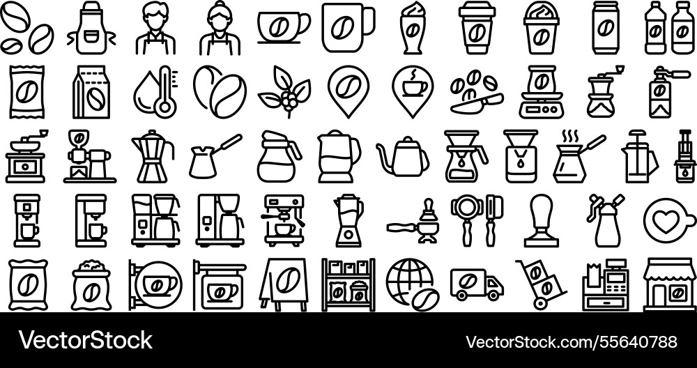 Coffee cafe icon set Royalty Free Vector Image