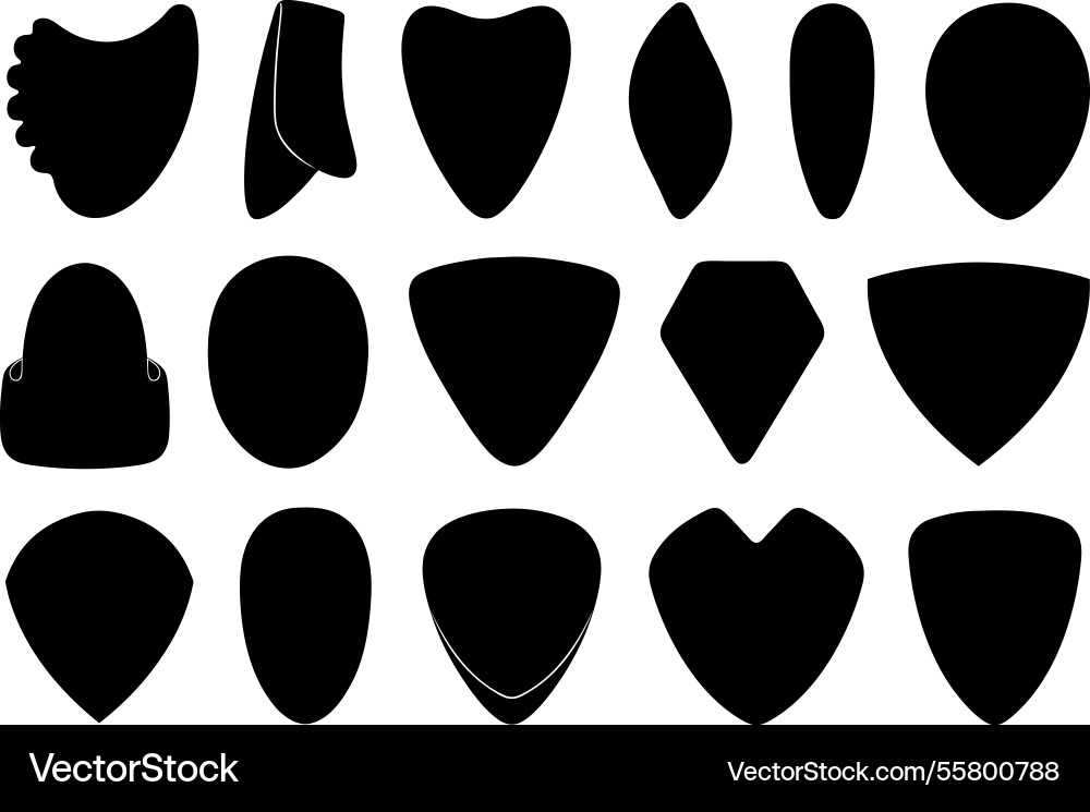 Collection of different guitar picks Royalty Free Vector