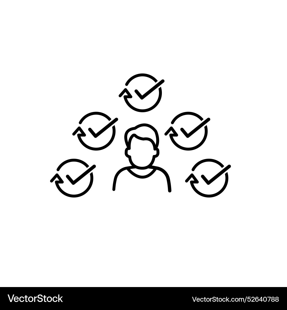 Customer focus user satisfaction linear Royalty Free Vector