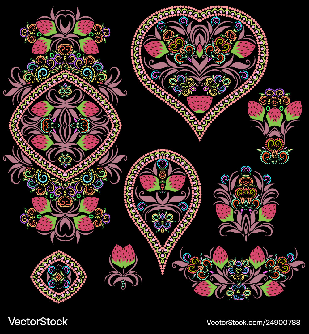 Ethnic colorful cliche- set templates Royalty Free Vector