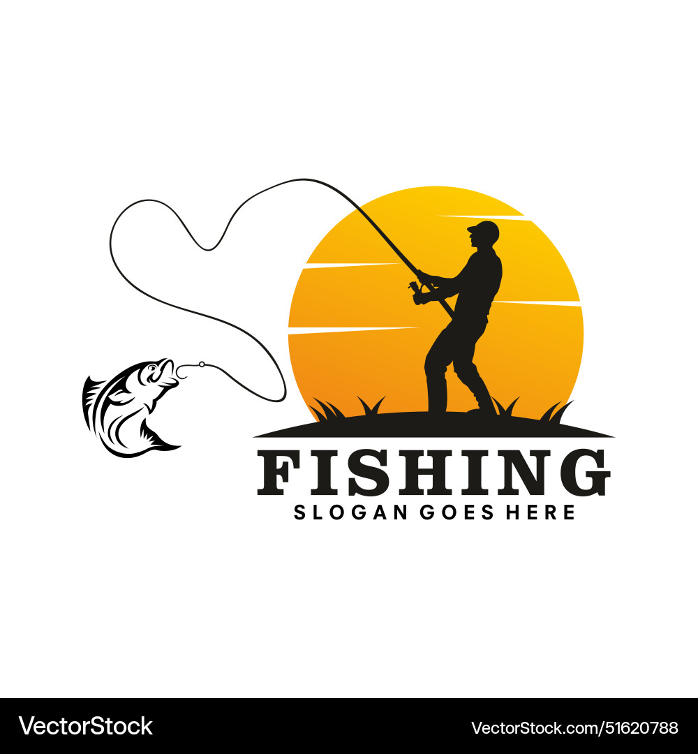 Fishing logo design Royalty Free Vector Image - VectorStock