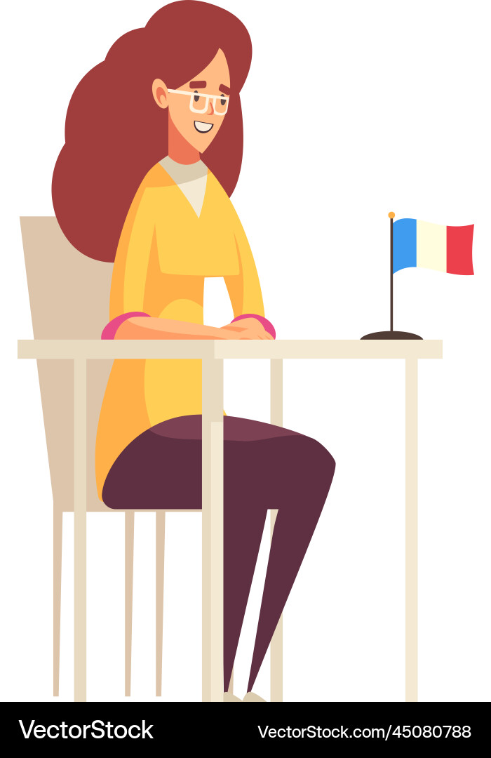 French class student composition Royalty Free Vector Image