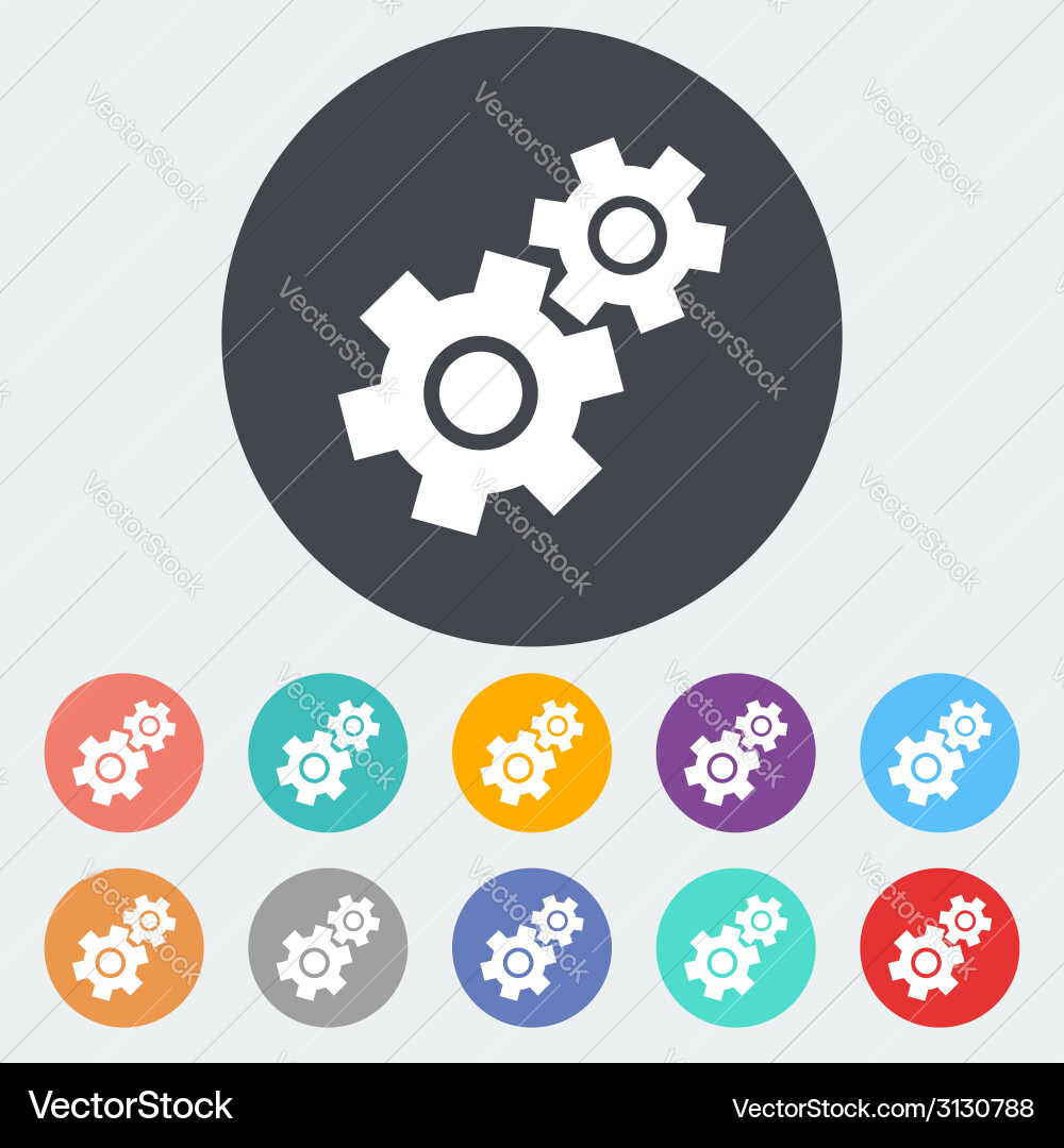 Gear flat icon Royalty Free Vector Image - VectorStock