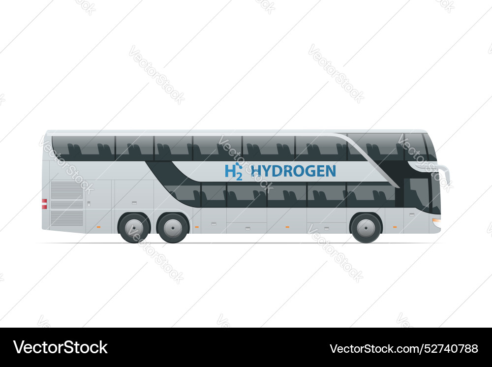 Hydrogen energy bus alternative energy zero Vector Image