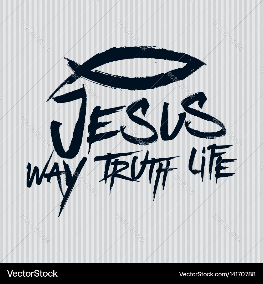 Jesus: Way, Truth, and Life Royalty Free Vector Image
