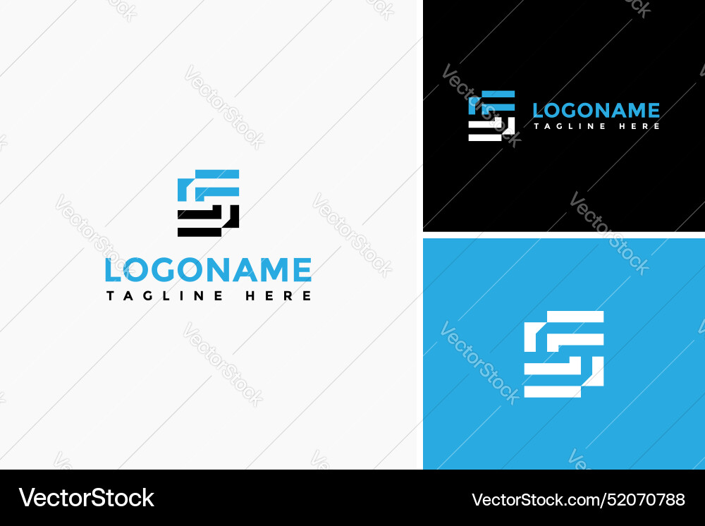Modern letter f s tech initial logo design Vector Image