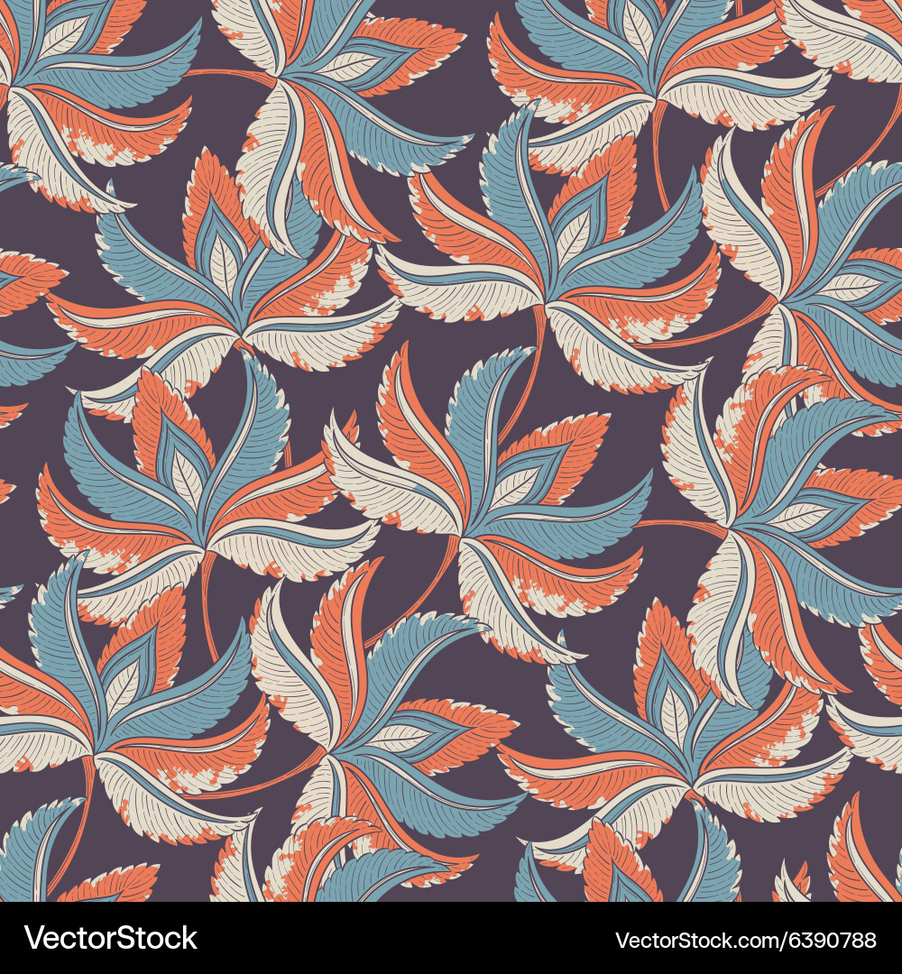 Retro Leaf Pattern Royalty Free Vector Image - VectorStock