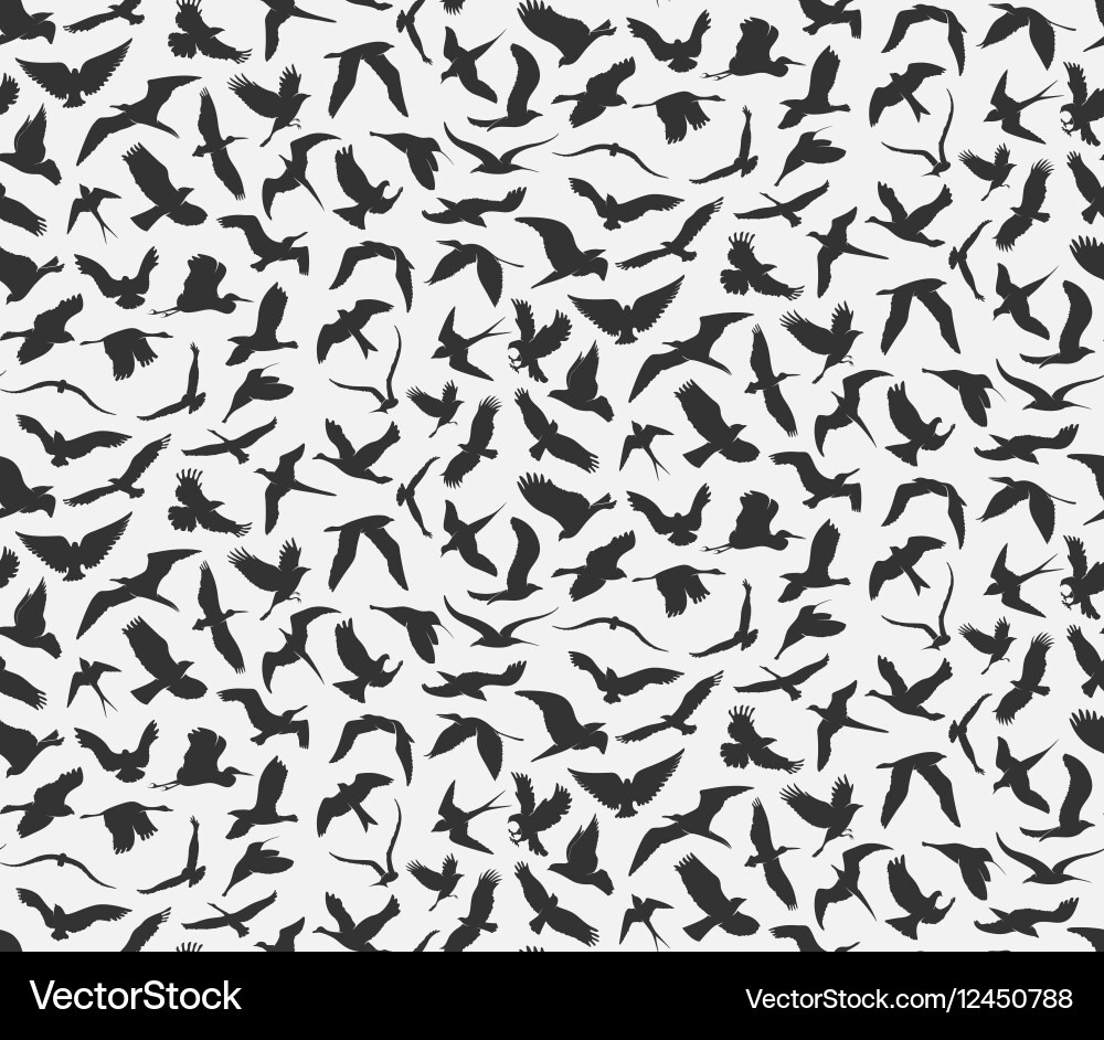 Seamless pattern flying birds Royalty Free Vector Image