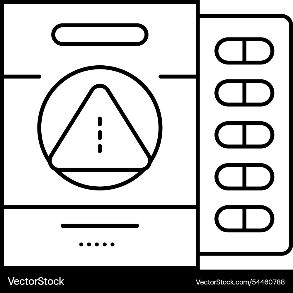 Side effects medicines pharmacy line icon Vector Image