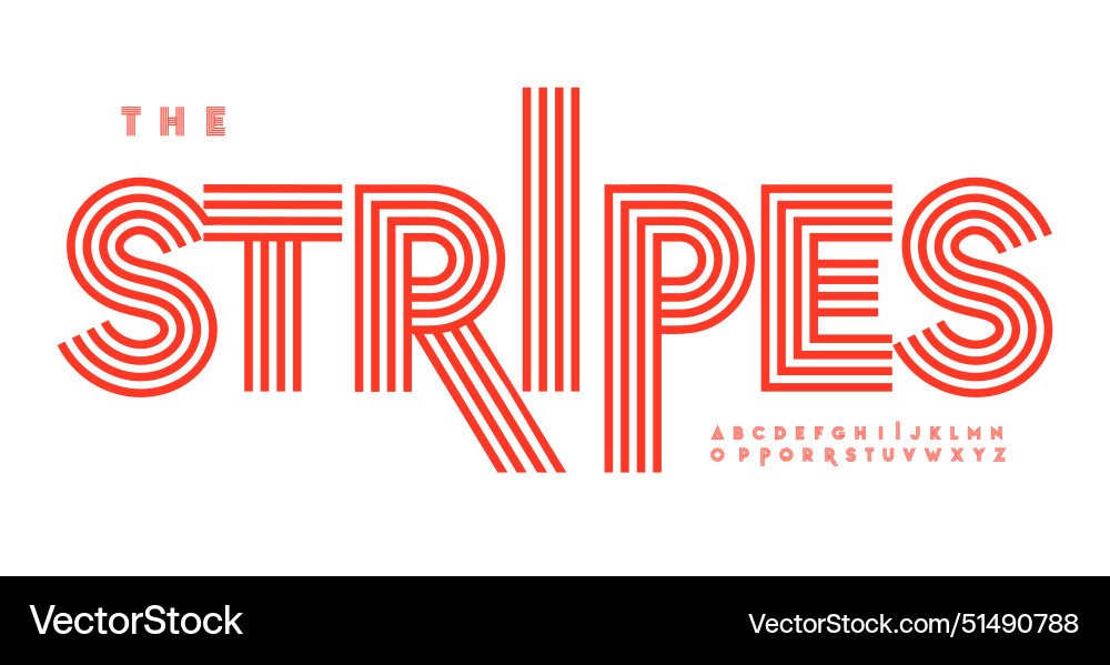 Striped retro alphabet linear geometric pattern Vector Image