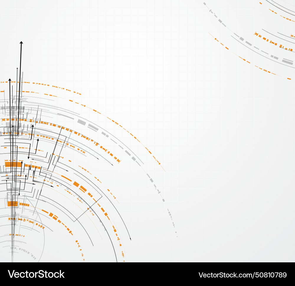 Abstract circuit with circle computer high Vector Image
