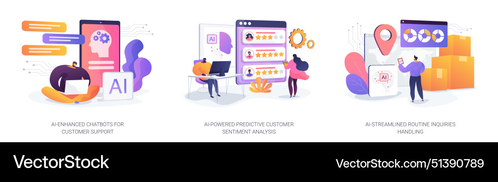 Ai in customer support abstract concept Royalty Free Vector