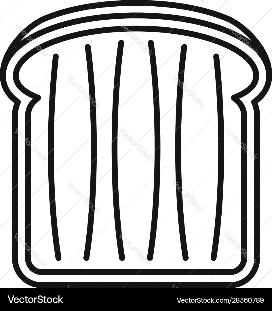 Bread toast icon outline style Royalty Free Vector Image