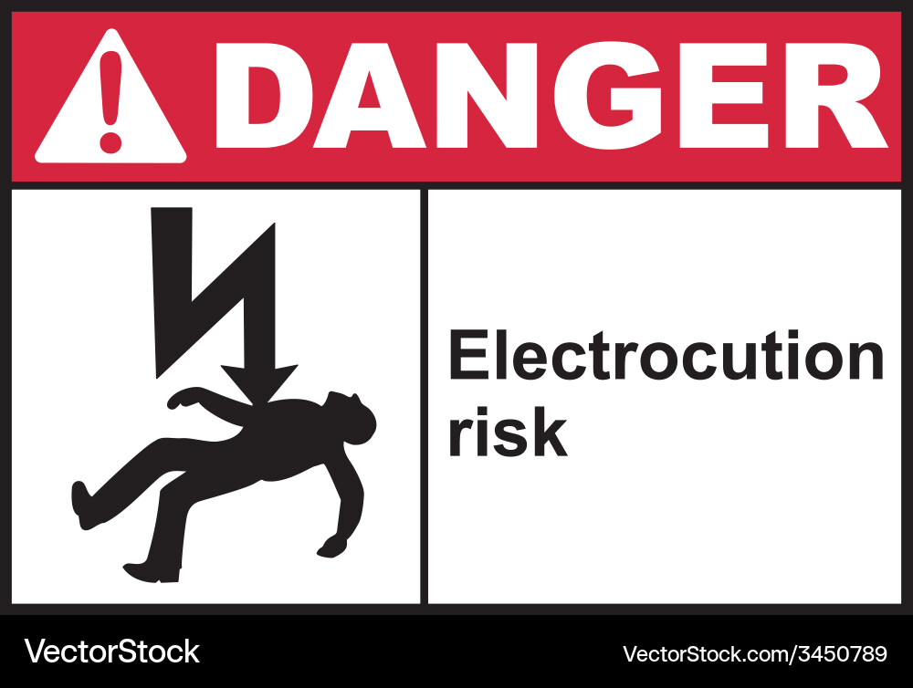 Danger electrocution risk safety sign Royalty Free Vector