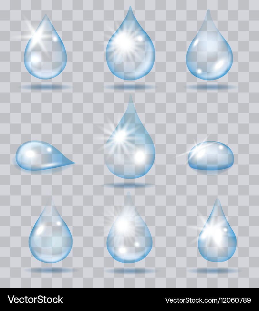 Falling water drops Royalty Free Vector Image - VectorStock