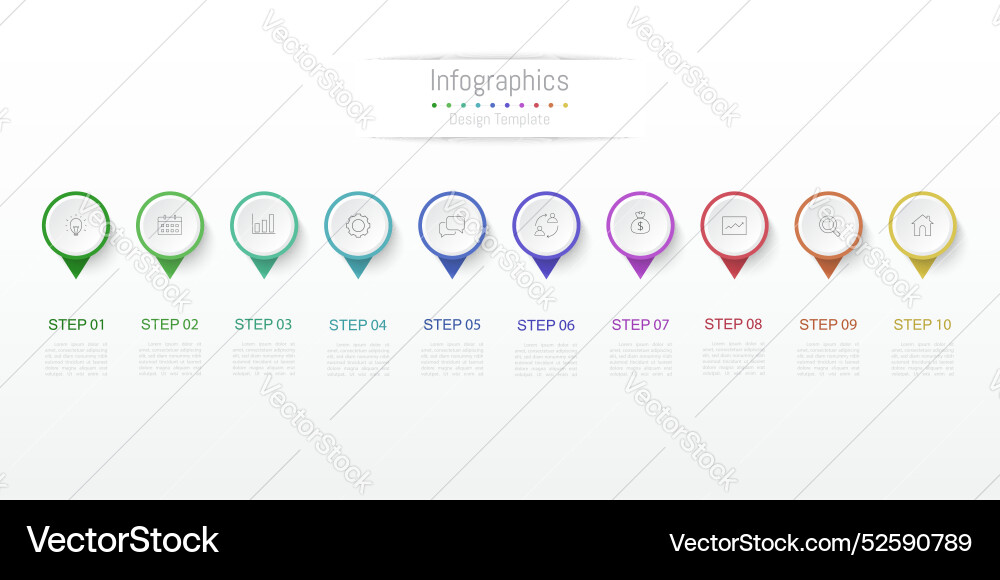 Infographic 10 options design elements Royalty Free Vector