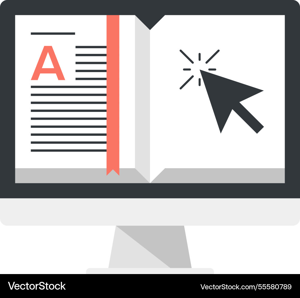 Online learning flat web icon concept Royalty Free Vector