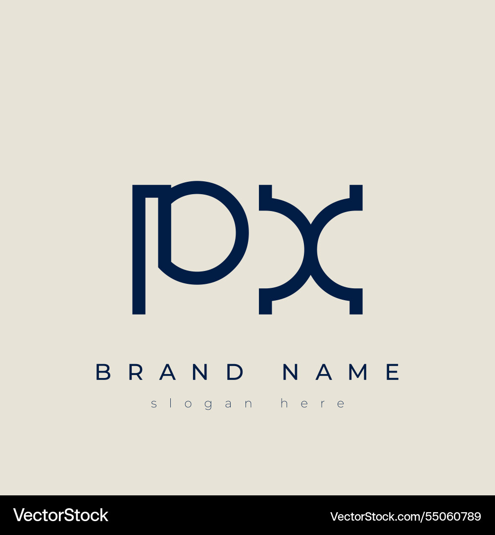 Px alphabet letter icon logo Royalty Free Vector Image