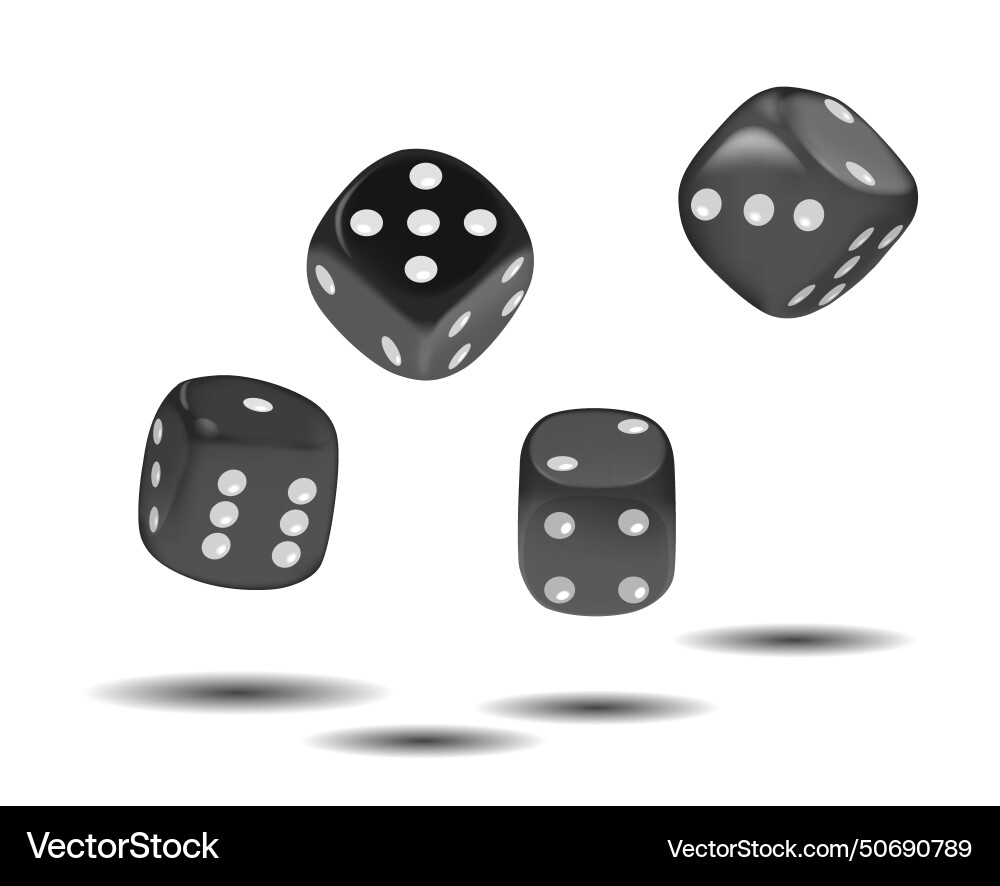 Realistic playing dice flying cubes made Vector Image