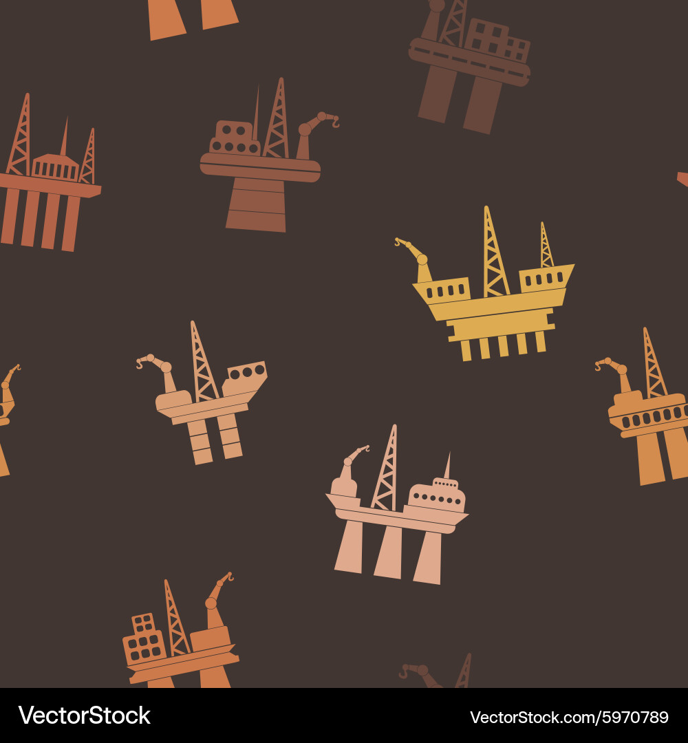 Seamless background with oil platform Royalty Free Vector