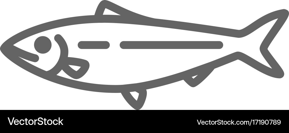 Simple fish and sturgeon line icon symbol Vector Image