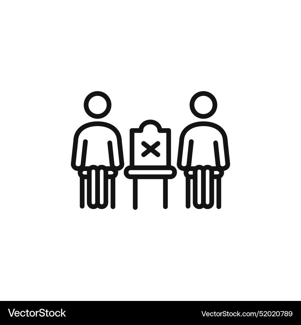 Social distancing sitting icon outline collection Vector Image
