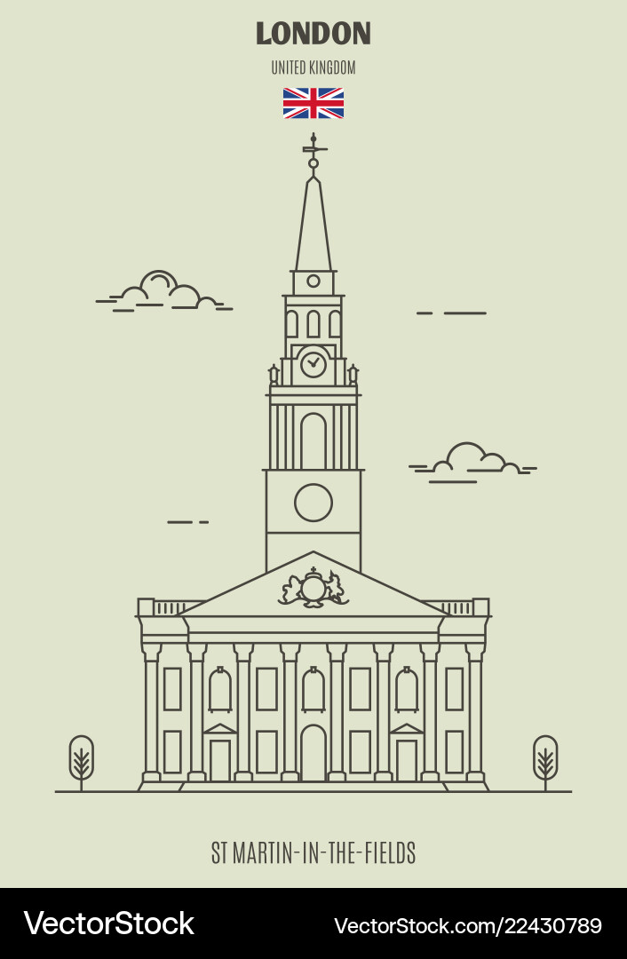 St martin-in-the-fields in london Royalty Free Vector Image