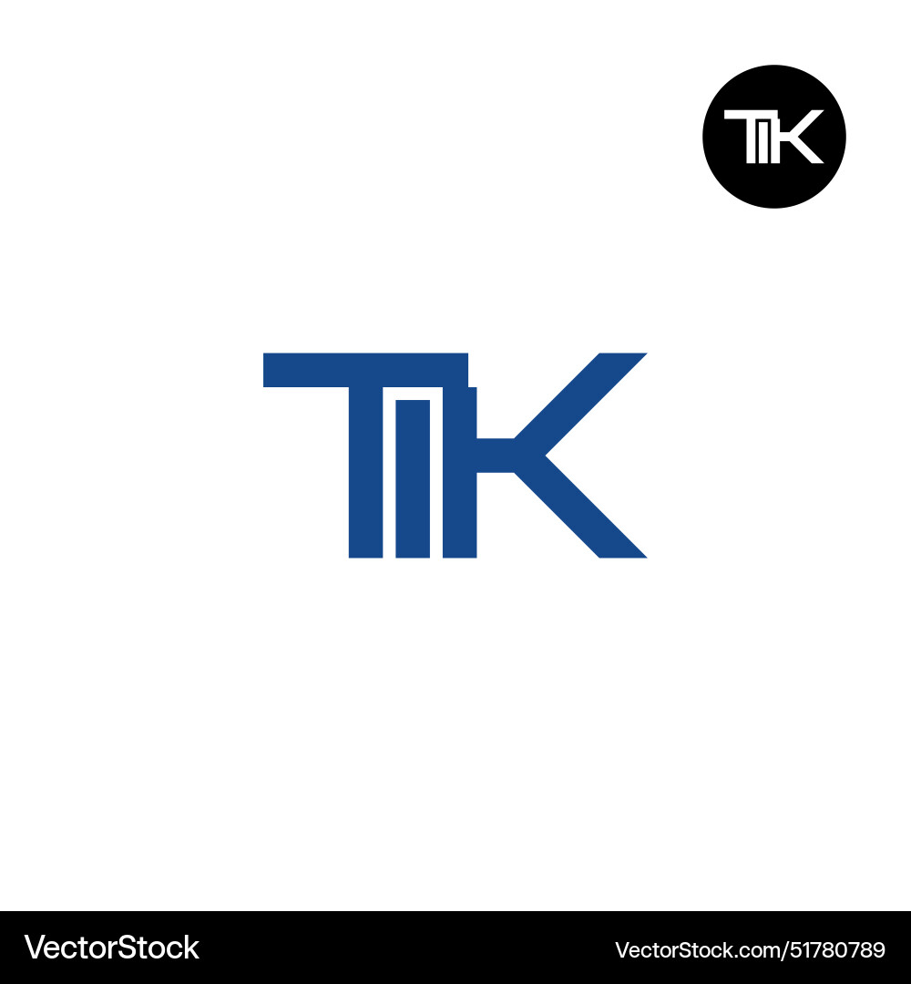 Tik logo letter monogram design Royalty Free Vector Image