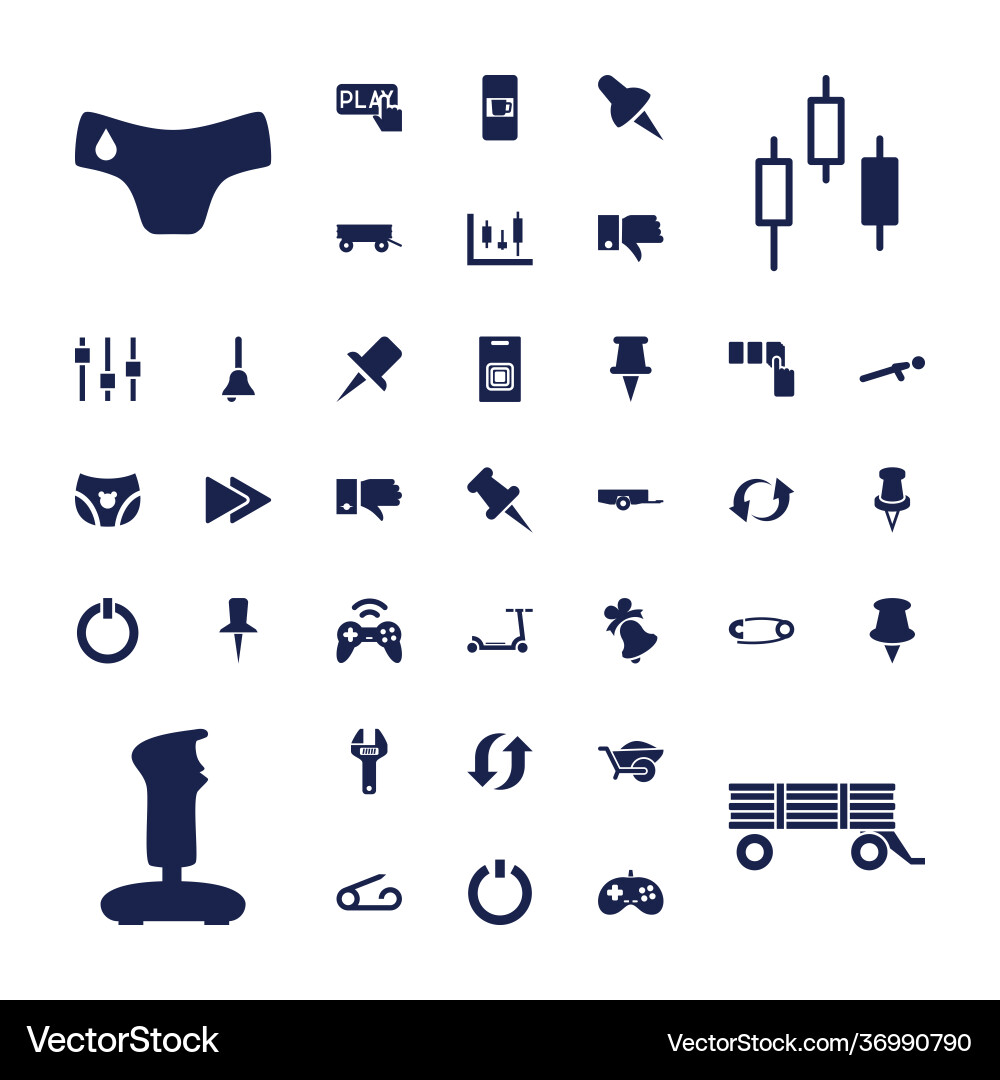 37 push icons Royalty Free Vector Image - VectorStock