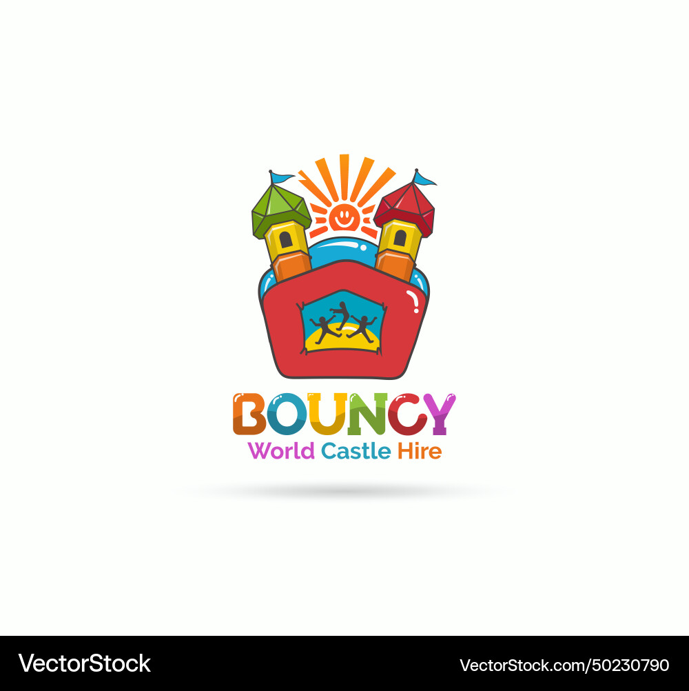 Bouncy castle hire design Royalty Free Vector Image